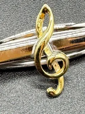 unmarked | Other | Vintage Men Tie Clip Musical Treble Clef Silver And ...